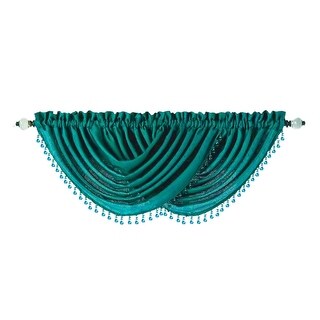 Moshells Emerald Crepe Waterfall Valance - Aqua - Bed Bath & Beyond ...