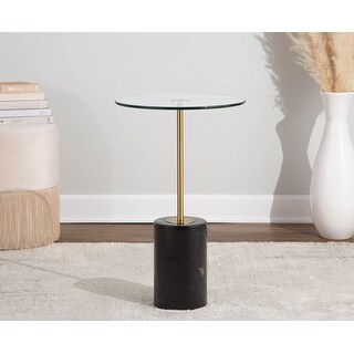 Silver Orchid Symbol Side Table with Black Marble Base - Bed Bath ...