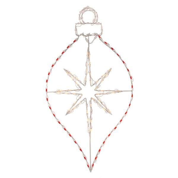 LED Lighted Finial Ornament with Star Outdoor Christmas Decoration - 50 ...