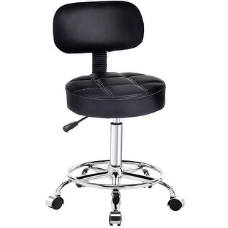 Work Stool, Cushioned Rolling Stool Adjustable Seat Height Bar Stool ...
