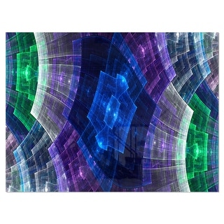 Bright Blue and Green Flower Grid - Abstract Glossy Metal Wall Art ...