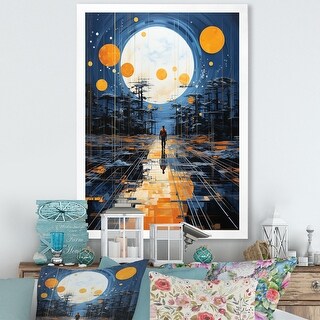 Designart "Yellow Solar Specks Geometric II" Solar Panels Framed Wall ...