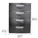 4 Drawer Plastic Garage Storage Cabinet 18.7Dx25.39Wx35.31"H, Black ...