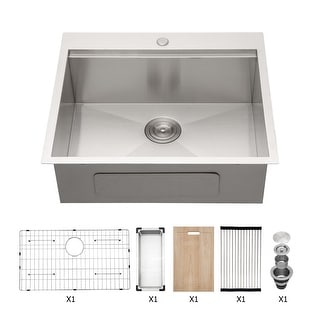 28x22 inch 18 Gauge Stainless Steel Single Bowl Kitchen Sink - 28 inch ...