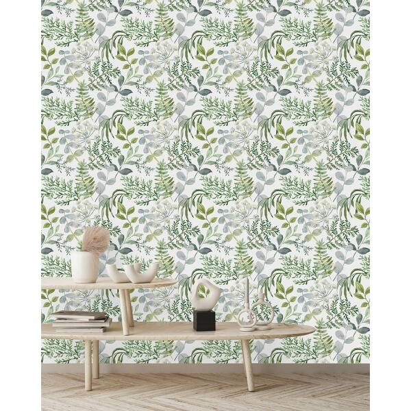 Green Leaves Wallpaper Peel and Stick and Prepasted - Bed Bath & Beyond ...