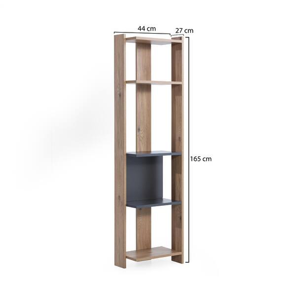 Ruby Mid-Century Modern Media Wall Unit Storage and Bookcase - 17"x11 ...