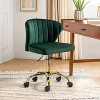 Ilia Modern Velvet Wingback 360 degree Ergonomic Office Task Chair with ...