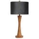 Marci Wood Finished Resin Lamp with Dark Grey Velvet Shade - 15 x 15 x ...