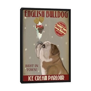 iCanvas "English Bulldog Ice Cream" by Fab Funky Framed - Bed Bath ...