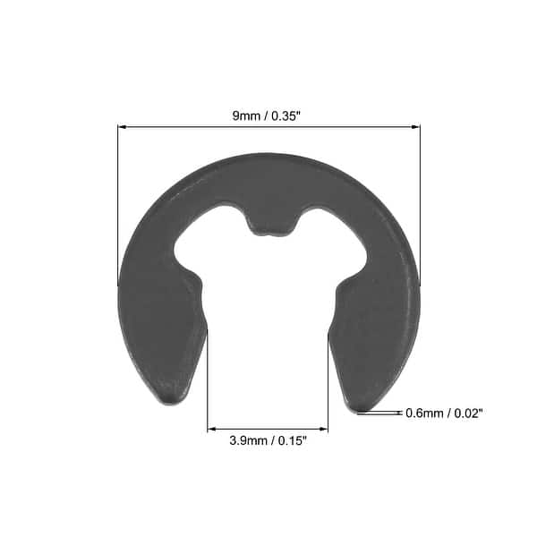 E-Clip Circlip 9mm External Retaining Shaft Ring Carbon Steel 100pcs ...