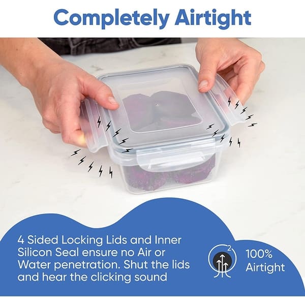 Chefs Path 48 Piece BPA-Free Plastic Food Storage Container Set with 24 ...