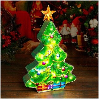 Christmas Tree Music Light: 14 inch Light up Tabletop Small Christmas ...