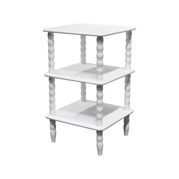M4H Lyon Solid Wood Clean White Painted 3-Tier End Table - Bed Bath ...