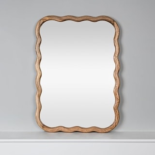 Aurora Home Natural Mango Wood Wavy Frame Rectangular Mirror - Bed Bath ...
