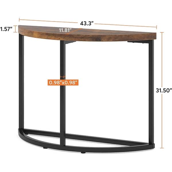 Semi-Circle Console Table Narrow Entryway Table for Hallway industrial ...