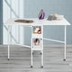 Erommy Height-Adjustable Craft Table with Shelves, Mobile Folding ...