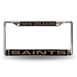 NFL New Orleans Saints Black Laser Chrome Acrylic License Plate Wall ...
