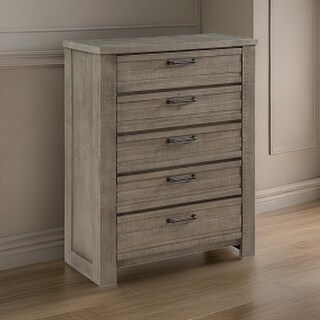 Niti 51 Inch Tall Dresser Chest, 5 Drawers, Black Handles, Plank Style ...