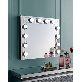 ACME Noralie Wall Decor in Mirrored and Faux Diamonds - Bed Bath ...