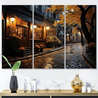 Designart "France Charming Montmartre" France Canvas Prints Set - Bed ...