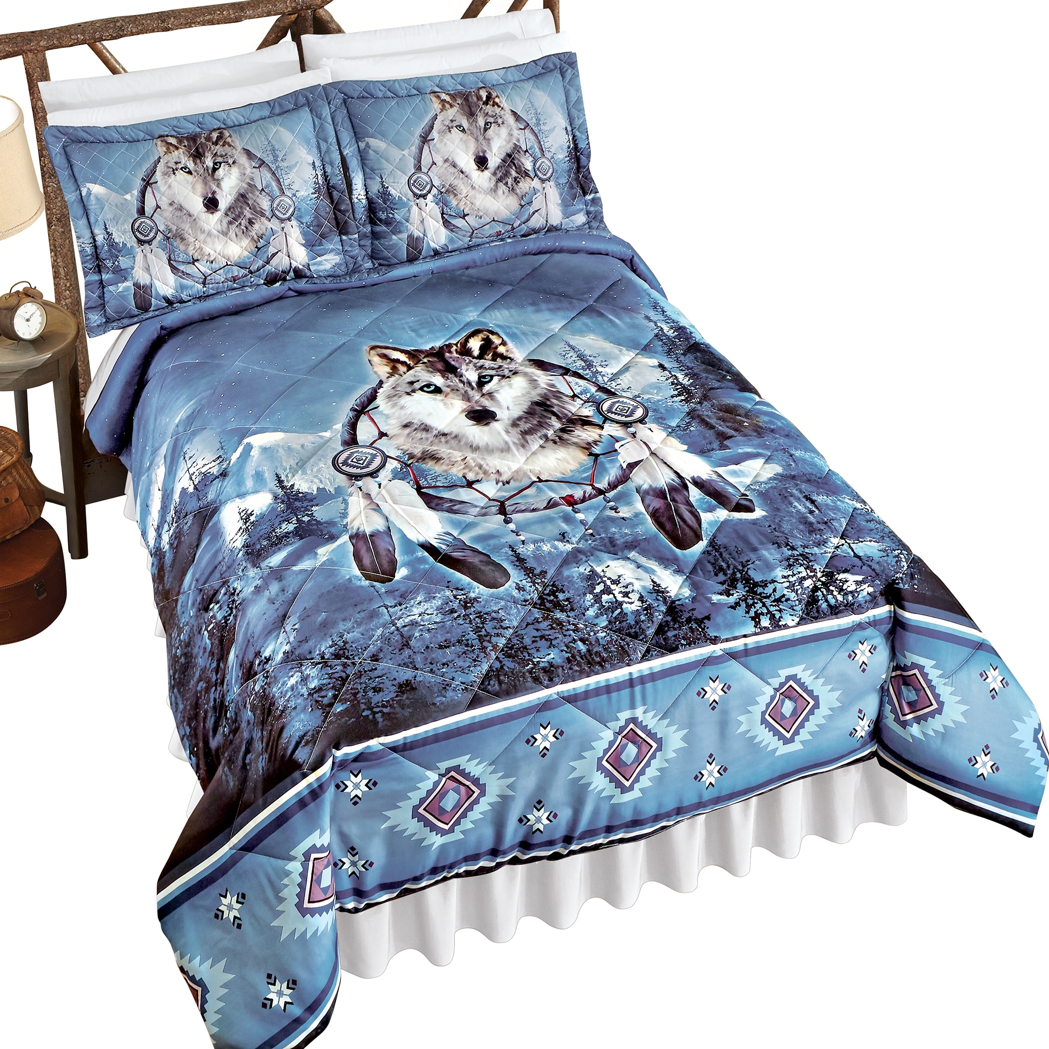 blue aztec comforter