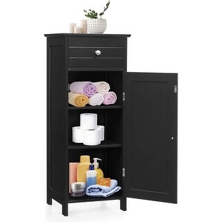 Bathroom Storage Cabinet, Single Door Floor Cabinet with Drawer and 3 ...