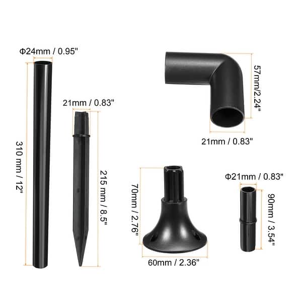 2set Solar Torch Light Ground Spike Kit Extension Pole Base Joint ...