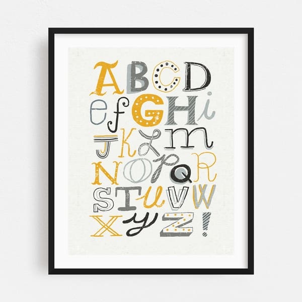 Funky Letters Typography Alphabet Motivational Art Print/Poster - Bed ...