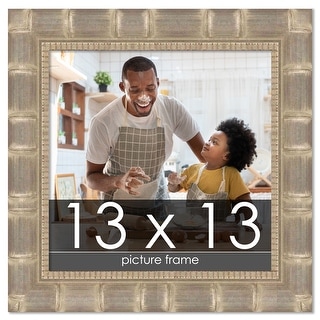13x13 Bamboo Silver Wood Picture Square Frame - Picture Frame Includes ...