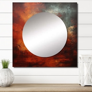 Designart "Maroon Mars Mystery Planet I" Our Solar System Wall Mirror ...