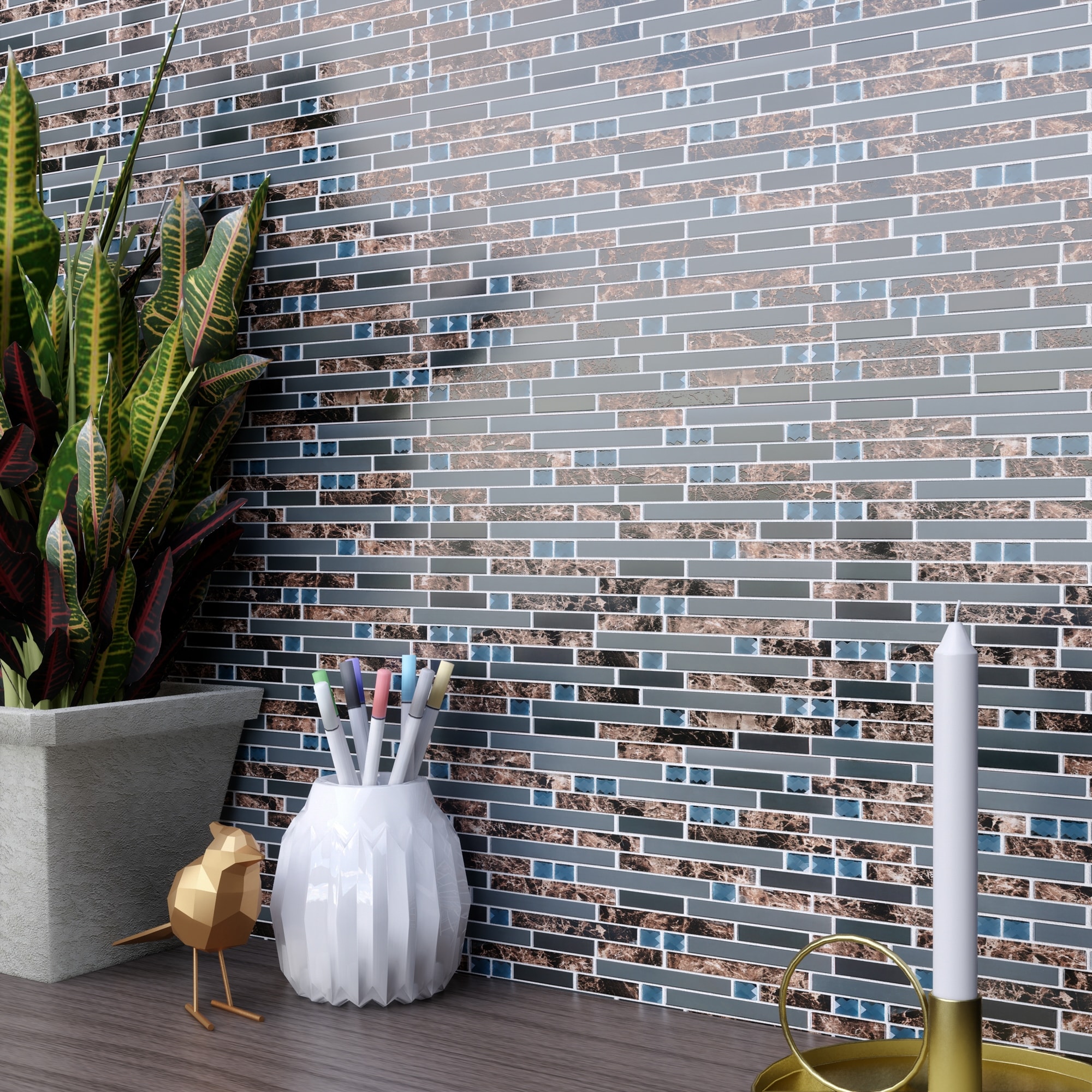 Aspect 3x6-inch Leather Decorative Wall Tile (8-pack) - Bed Bath ...