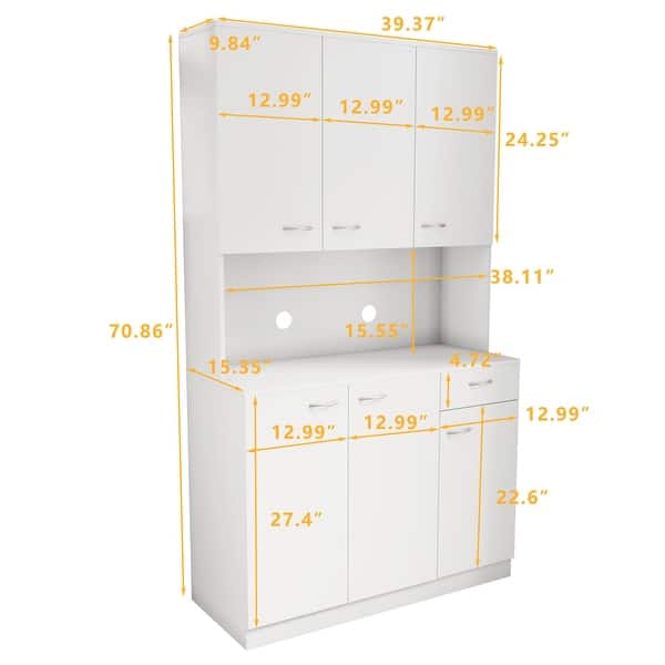 Kitchen Cabinet with 6-Doors, 1-Open Shelves and 1-Drawer - Bed Bath ...