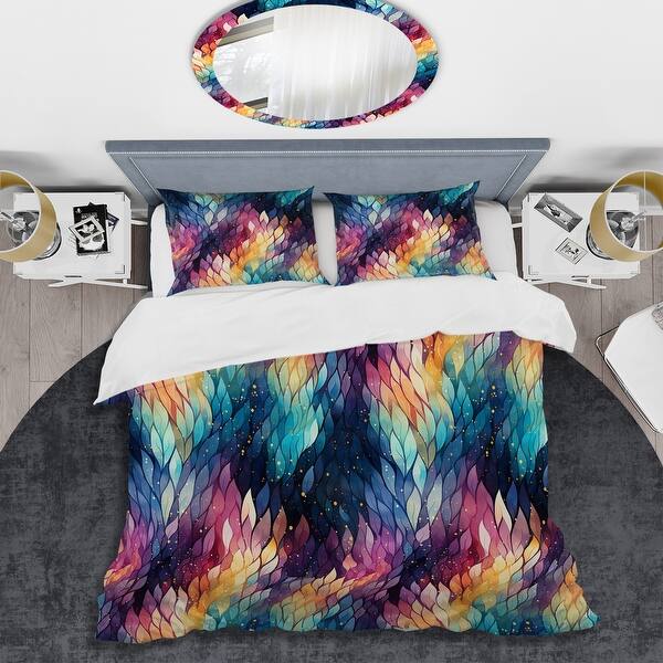 Designart "Blue And Purple Mystical Journey" Purple Modern Bed Cover ...