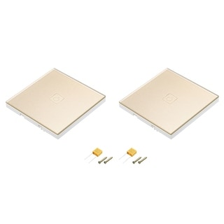Touch Lamp Switch 1 Gang 1 Way Tempered Glass Panel Gold Tone Pack of 2 ...