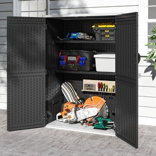 2-Piece Outdoor Storage Rack, Horizontal Shelf for Storing Garden Tools ...