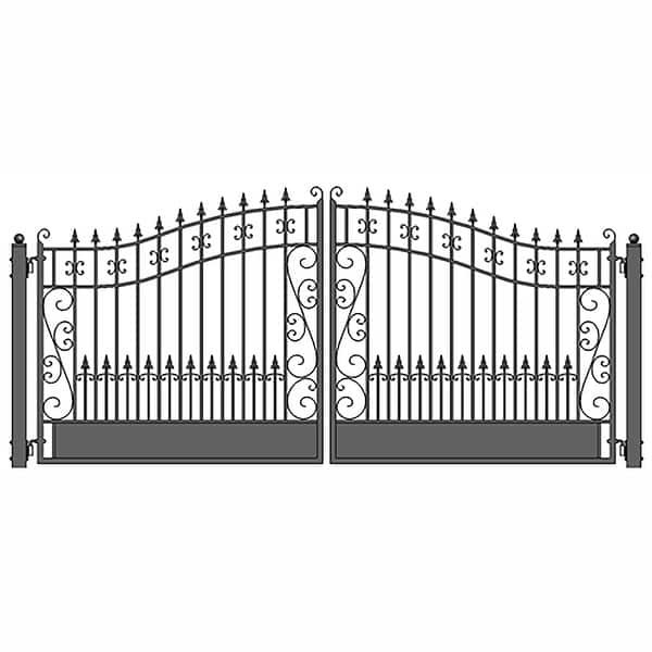 ALEKO Steel Dual Swing 12 ft Driveway Gate Venice Style Black - Bed ...