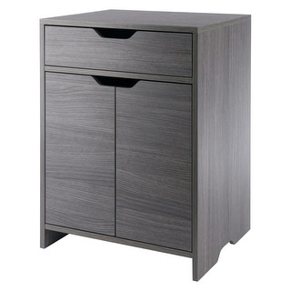 Two Shelf Storage Cabinet with Drawer - 26.25" - Charcoal Gray - Bed ...