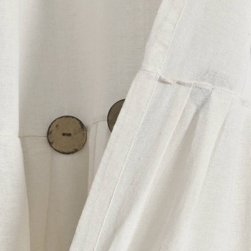 Lush Decor Linen Button Wide Width Single Curtain Panel (1 Panel ...