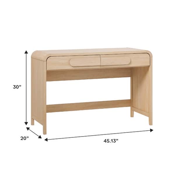 Walker Edison Waterfall Desk with Center Drawers - Bed Bath & Beyond ...