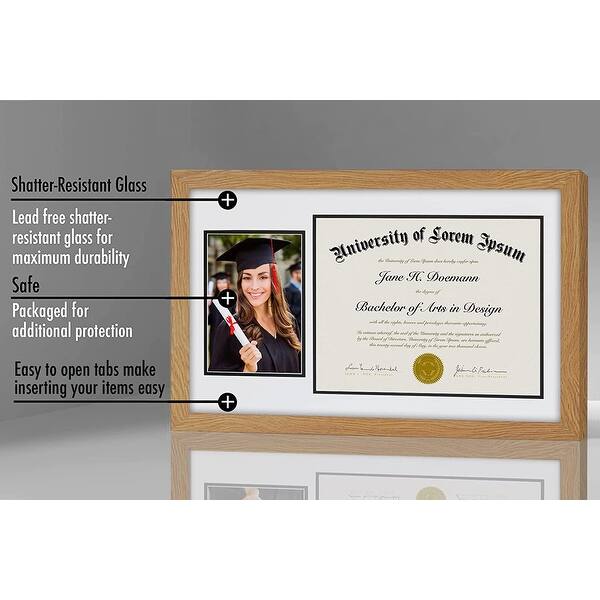 Americanflat 11x18 Graduation Frame, Displays 5x7 Picture and 8.5x11 ...