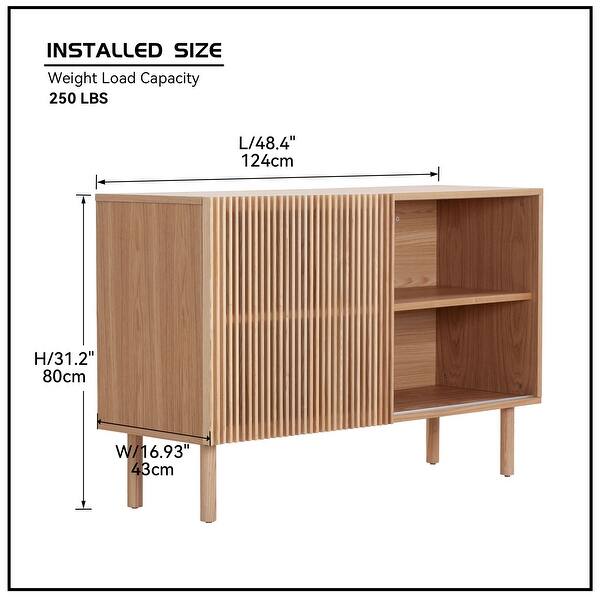 Modern Sideboard with 4 Cabinet, Storage Cabinet, TV Stand , Anti ...