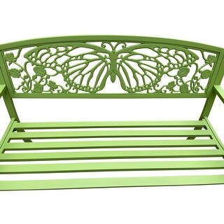 Butterfly Backrest Outdoor Garden Bench - 50" - Green - Bed Bath ...
