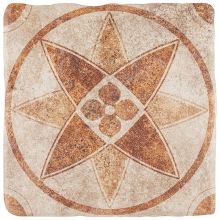 Merola Tile Costa Arena Decor Starflower 7-3/4" x 7-3/4" Ceramic Floor ...