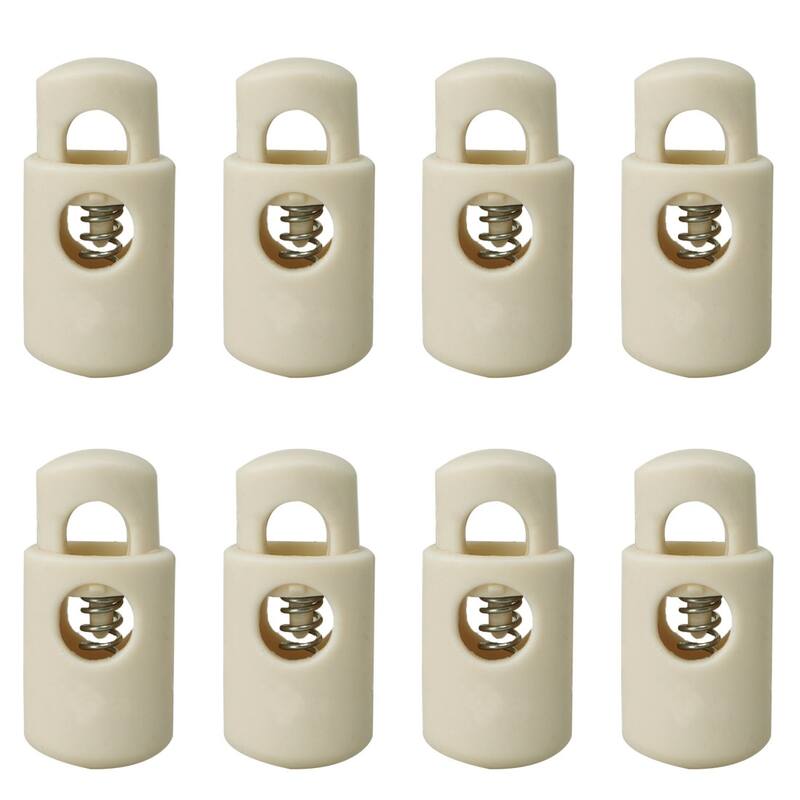8pcs Spring Cord Locks Single Hole End Stopper Fastener Slider, Beige ...