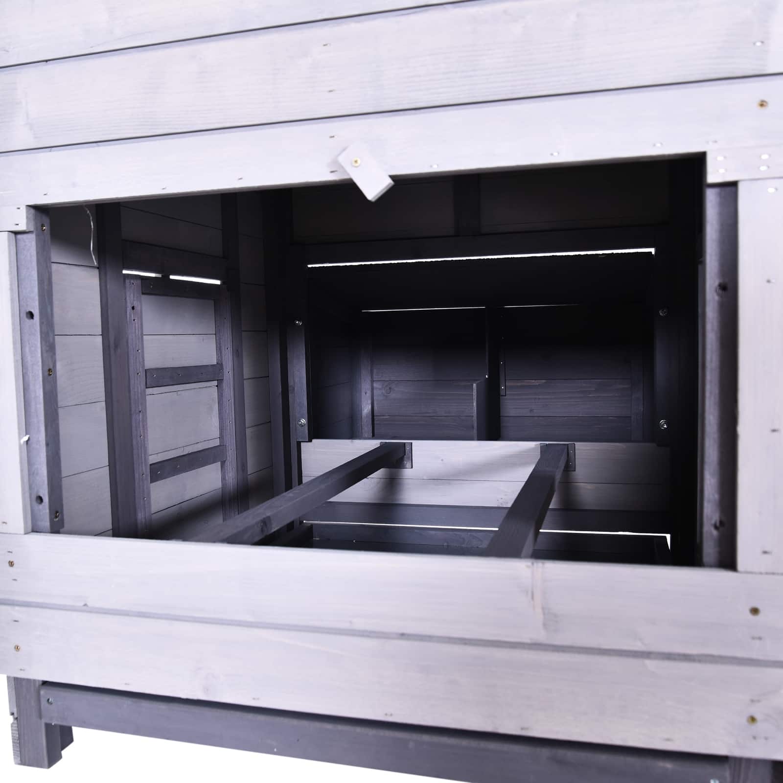 PawHut Large Solid Wood Deluxe Outdoor Chicken Coop with Double Run ...