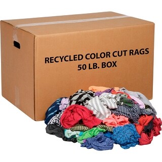 Global Industrial 50 Lb. Box Recycled Cut Rags, Mixed Colors - Assorted ...