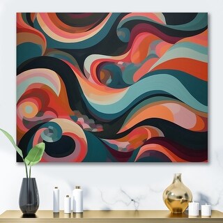 Designart "Abstracted Forms In Balance Ii" Modern Midcentury Canvas ...