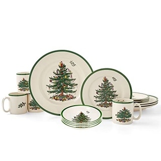 Spode Christmas Tree 16 Piece Dinnerware Set - 12" L x 14" W x 13" H - Bed Bath & Beyond - 38370026