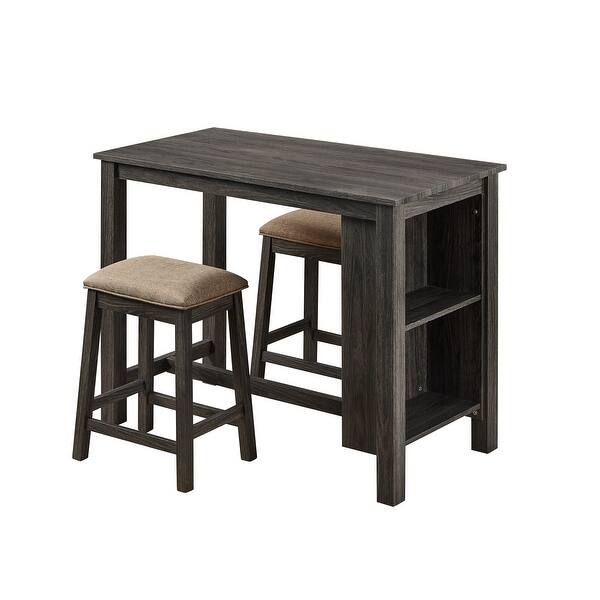 GTU Furniture 3-Piece Elegant Wood Veneer Counter High Top Kitchen ...