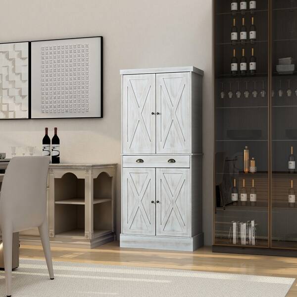 Natural MDF Storage Cabinet with Drawer and Doors for Living Room - Bed ...